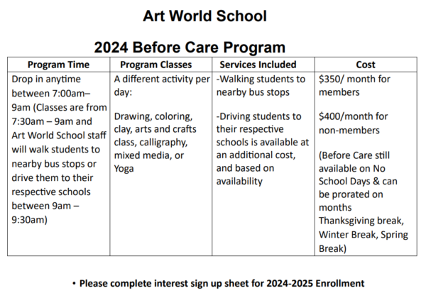 Before Care Program - rt World School